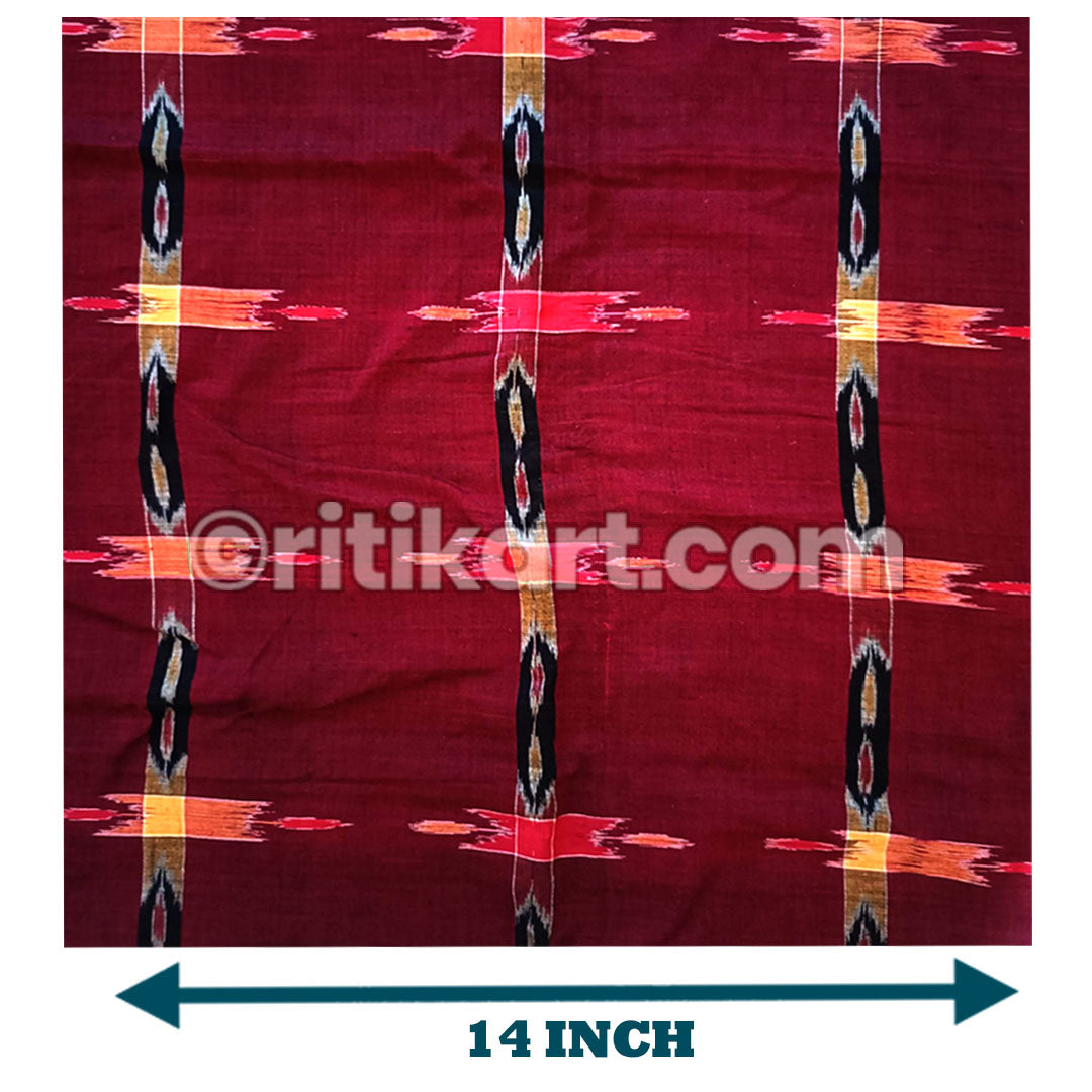 Buy Cotton Meroon and Black Sambalpuri Rumal with Big Star Size ...