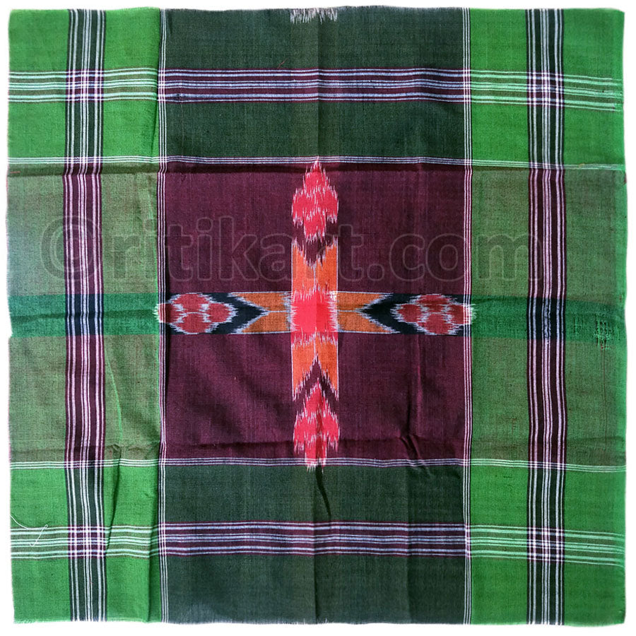 Buy Online Green Sambalpuri Rumal with Single Large Star - Ritikart