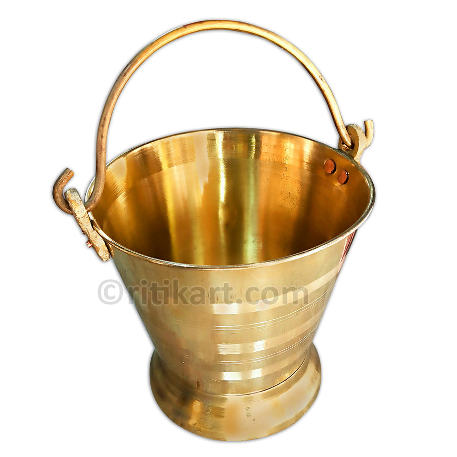 Buy Online Balakati Pure Brass Puja Balti/Bucket(5 Litres) -Ritikart
