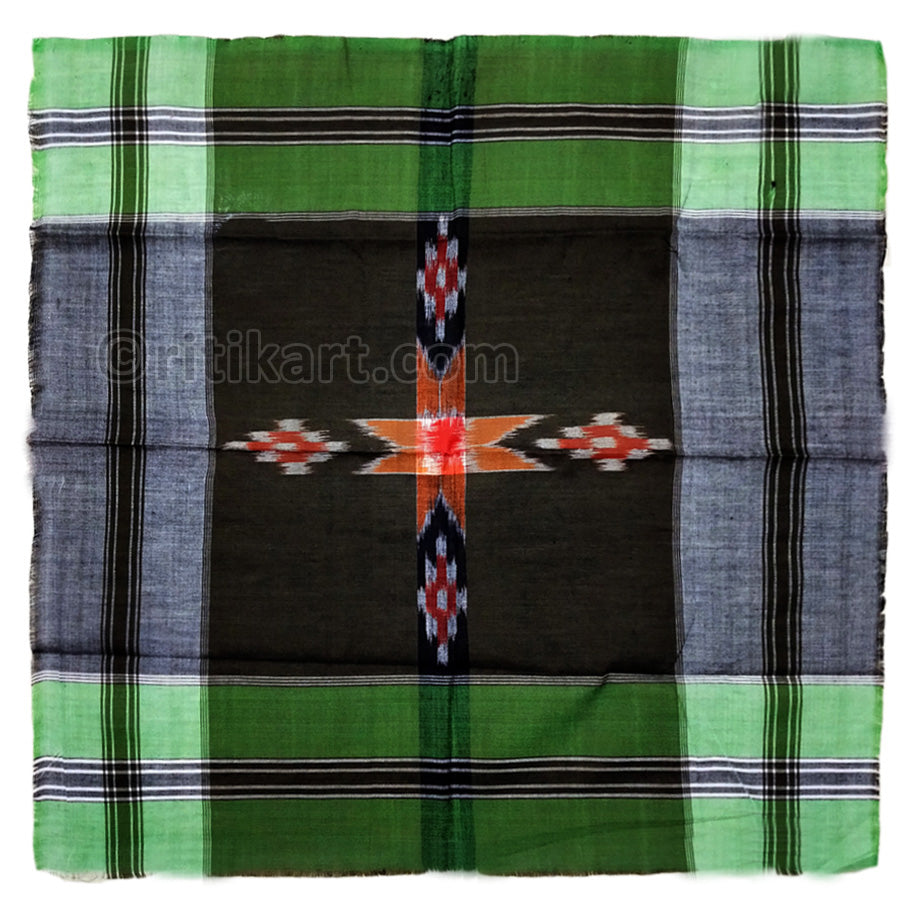 Buy Online Green with Grey Sambalpuri Rumal Single Star - Ritikart