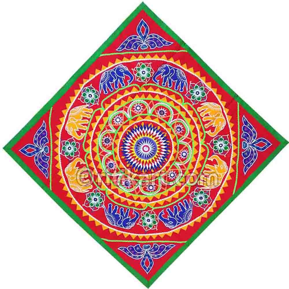 Buy Online Wall Hanging Red Color Pipili Applique Chandua - Ritikart