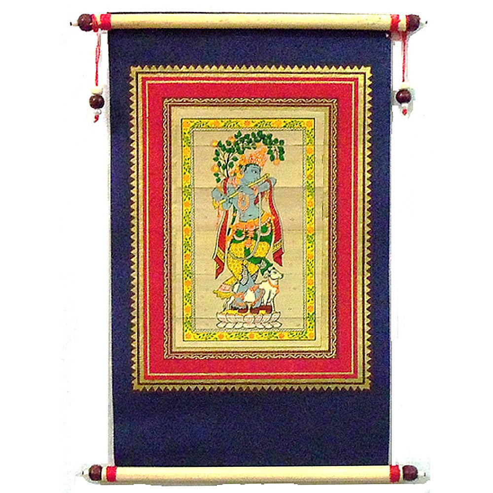 Buy Online Wall Hanging Paper Scroll Palm Leaves Painting-Ritikart