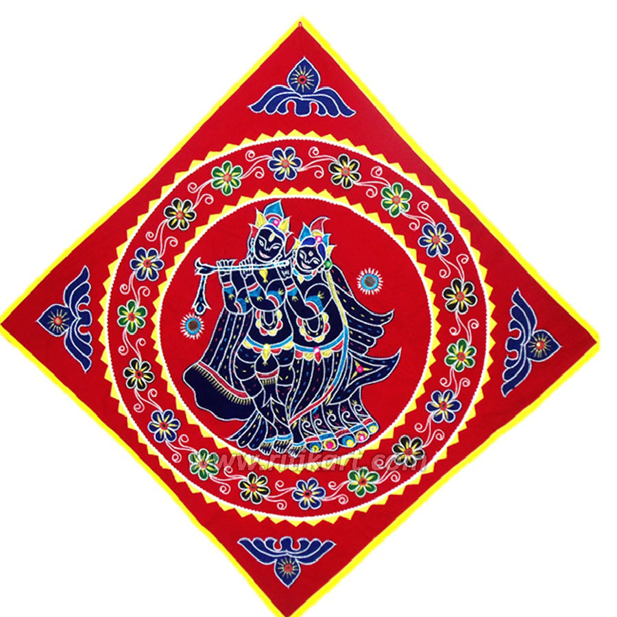 Buy Pipili Chandua Online - Radha Krishna Design Red Color Wall Decor