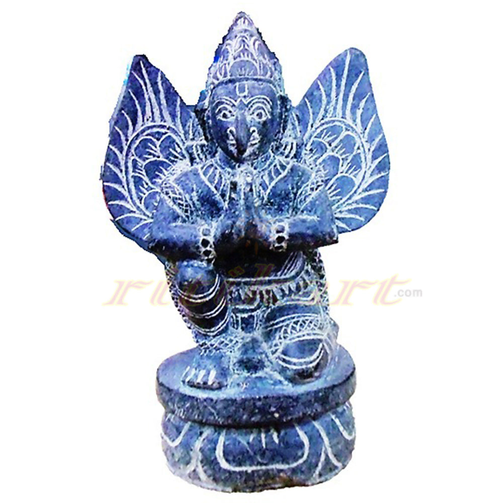 Buy Online Black Stone Work Lord Garuda in Praying position - Ritikart
