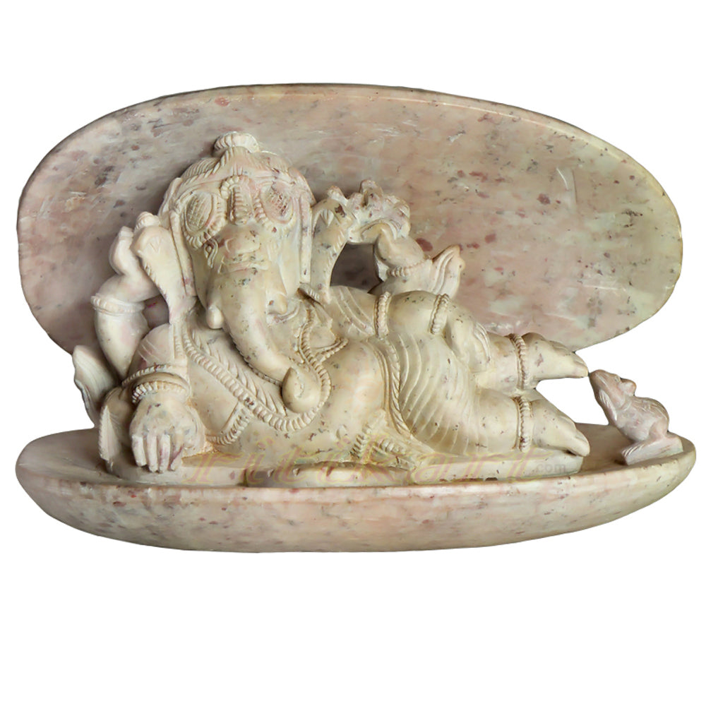 Purchase Online Lord Ganesh Pink Stone Seashell Statue - Ritikart
